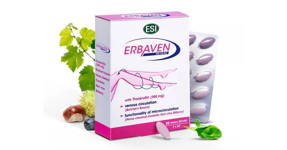 ESI® ERBAVEN® tabletta - lassú felszívódású kivonat visszérre és ...